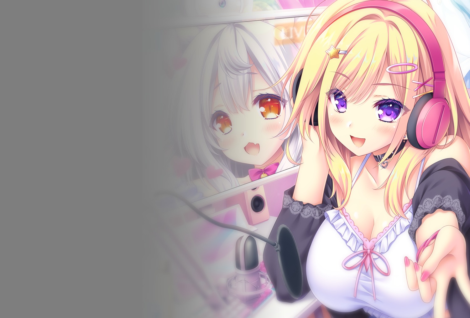 azarashi soft lump of sugar moekibara fumitake cleavage headphones transparent png | #1168261 ...